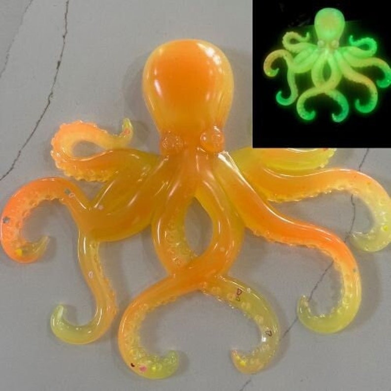 Resin Octopus Glow in the Dark - Jellyfish - Octopus - Nautical Wall ...