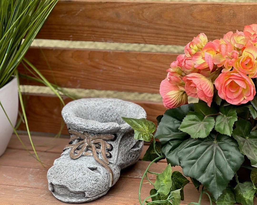 Stoneandstyle Plant Pot Boot Plant Boot Frost-resistant Cast Stone - Etsy