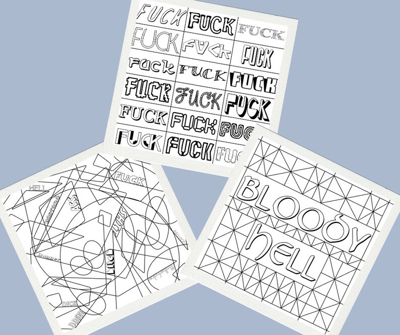 6 Abstract Adult Coloring Pages Set E2 - Etsy
