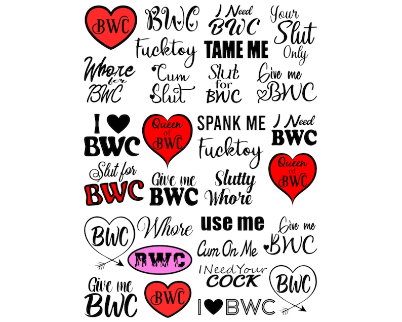 30 BWC Temporary Tattoos - Big White Cock - Sexy, Kinky Naughty Body ...