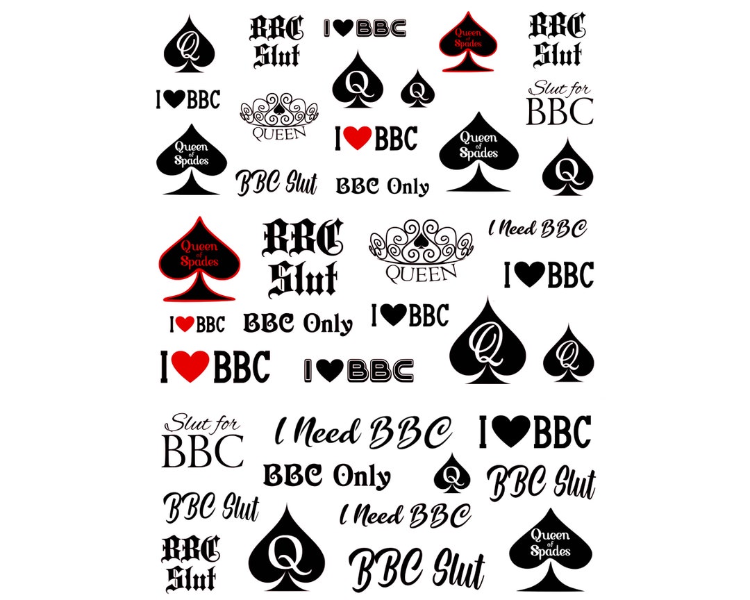 40 Kinky Temporary Tattoos Queen Of Spades Bbc Slut Bbc Only Adult Erotic Sex Fantasy Fetish
