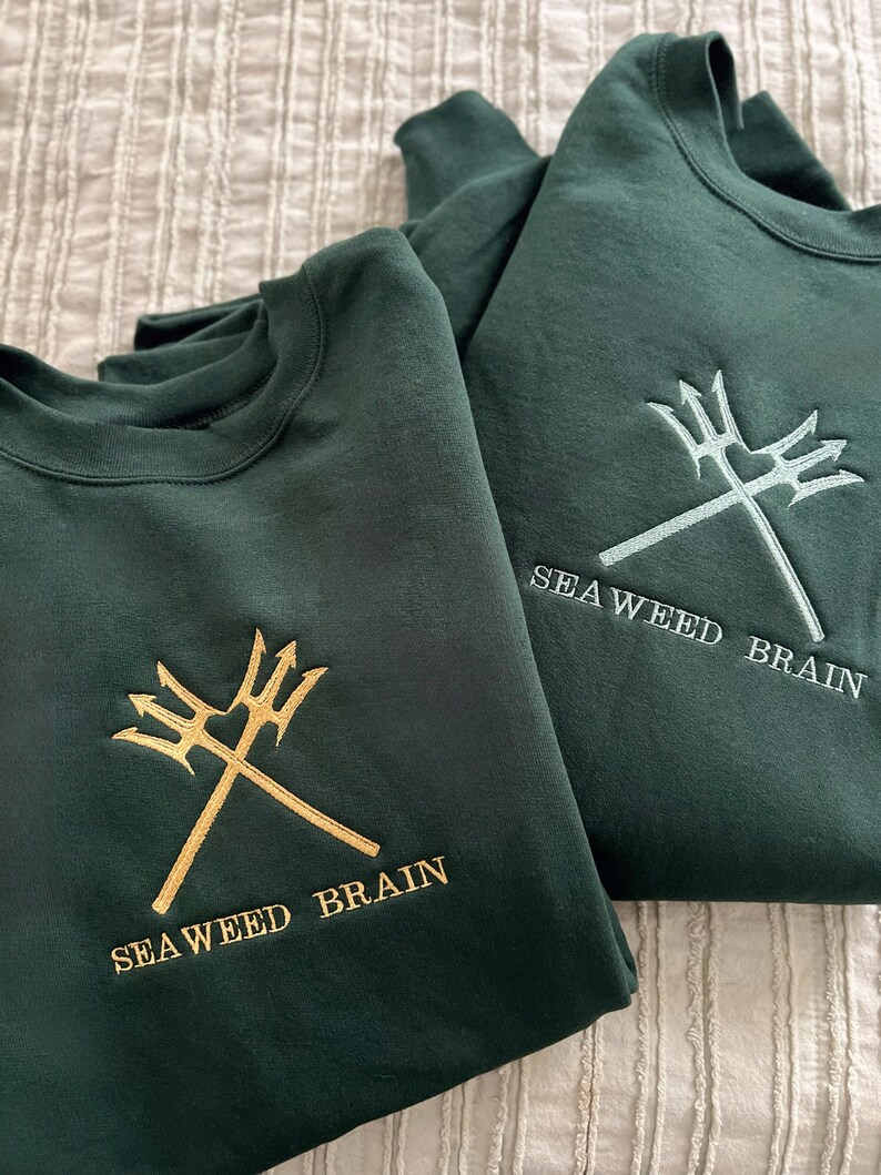 Seaweed Brain Embroidered Crewneck Olympians CUTE Gift for Him and Her ...
