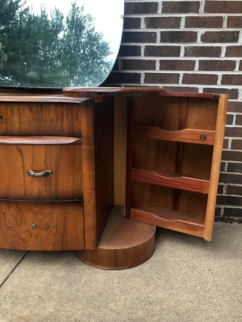 Antique Art Deco Mirrored Shrager Vanity - Etsy