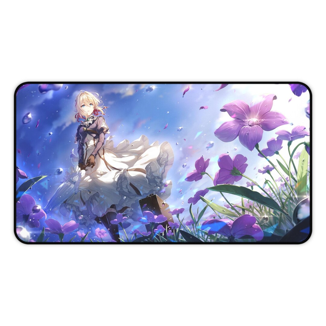 Violet Evergarden Desk Mat Anime Flowers Field Mousepad XXL Gaming ...