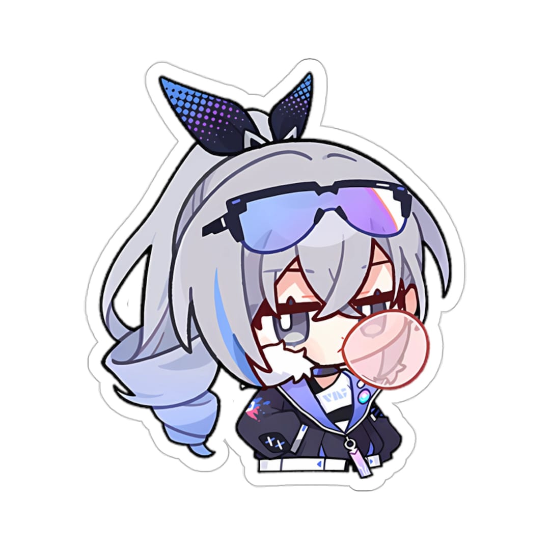 Honkai Star Rail Chibi Silver Wolf Bubblegum Waterproof Sticker ...