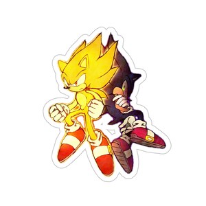 Super Sonic and Sonic the Hedgehog Waterproof Sticker • Gaming Vinyl ...
