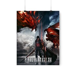 Final Fantasy 16 Clive Ifrit and Phoenix Poster • FFXVI Wall Art ...