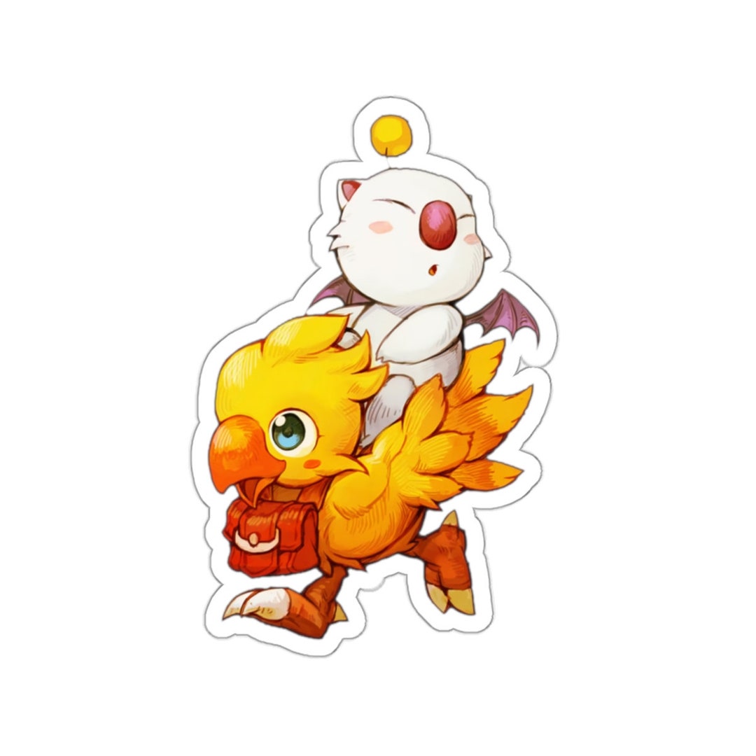 Chibi Chocobo and Moogle Final Fantasy Waterproof Sticker Weatherproof ...