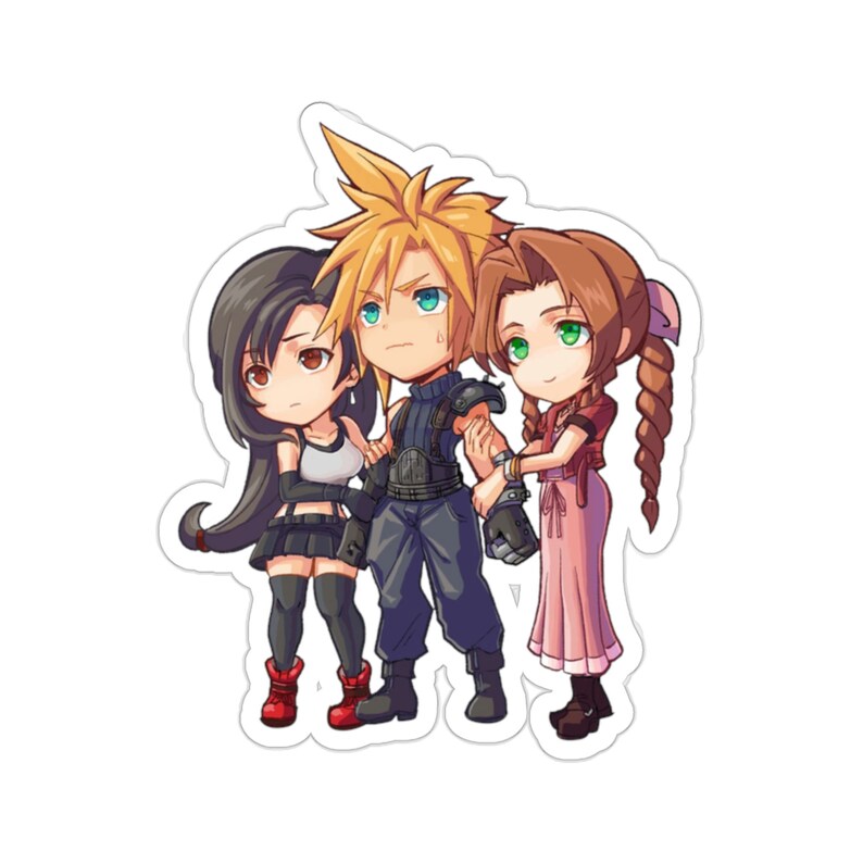 Tifa Cloud and Aerith Chibi Kawaii FF7 Waterproof Sticker - Etsy