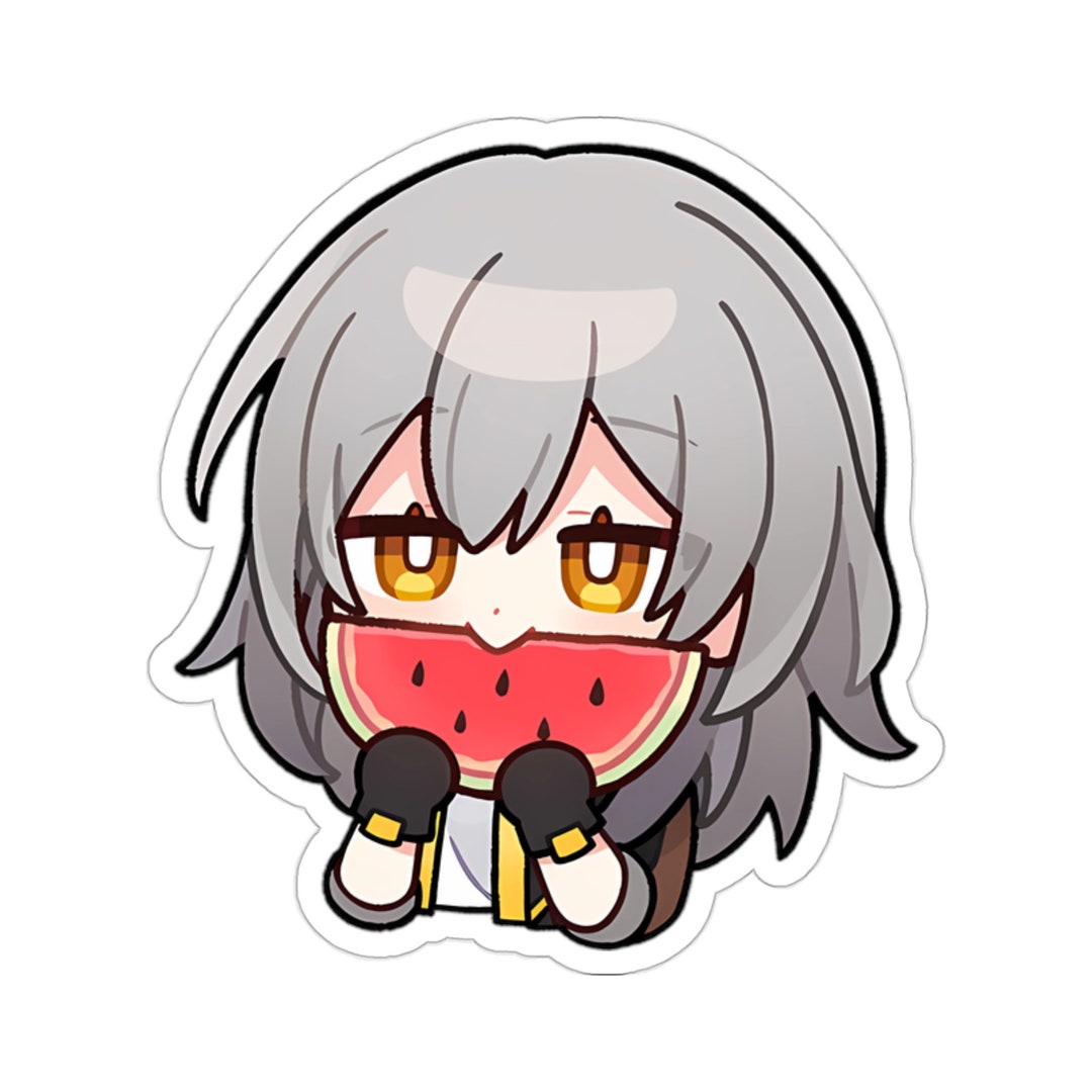 Honkai Star Rail Chibi Trailblazer Watermelon Waterproof Sticker ...