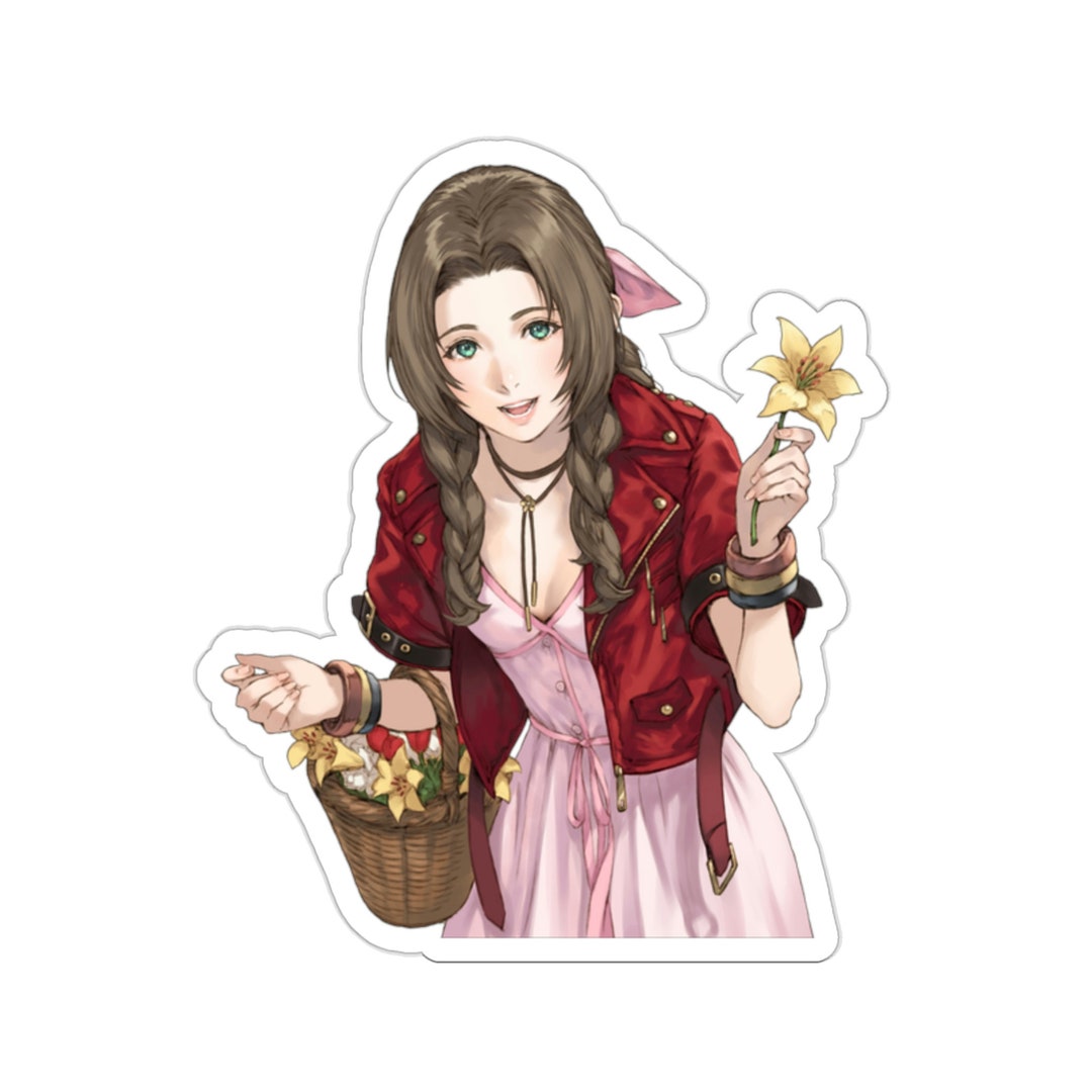 Aerith Gainsborough Flower Girl FF7 Waterproof Sticker • Gaming Final ...