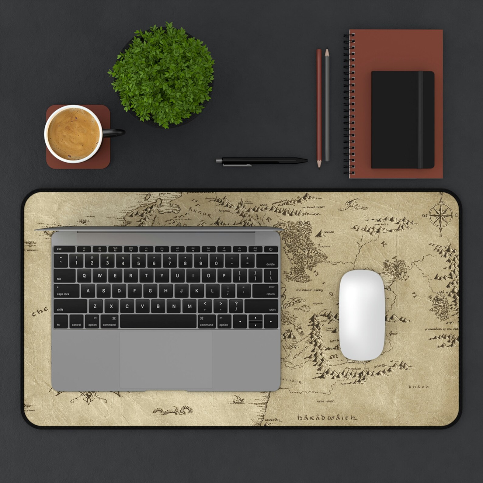 Lord of the Rings Map Desk Mat • Middle Earth Mousepad • Heroic Fantasy ...