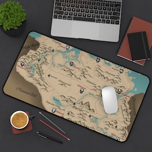 Skyrim Map Desk Mat • the Elder Scrolls Mousepad • Gaming Playmat - Etsy