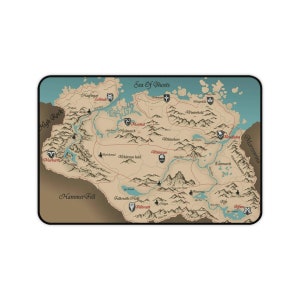 Skyrim Map Desk Mat • the Elder Scrolls Mousepad • Gaming Playmat - Etsy