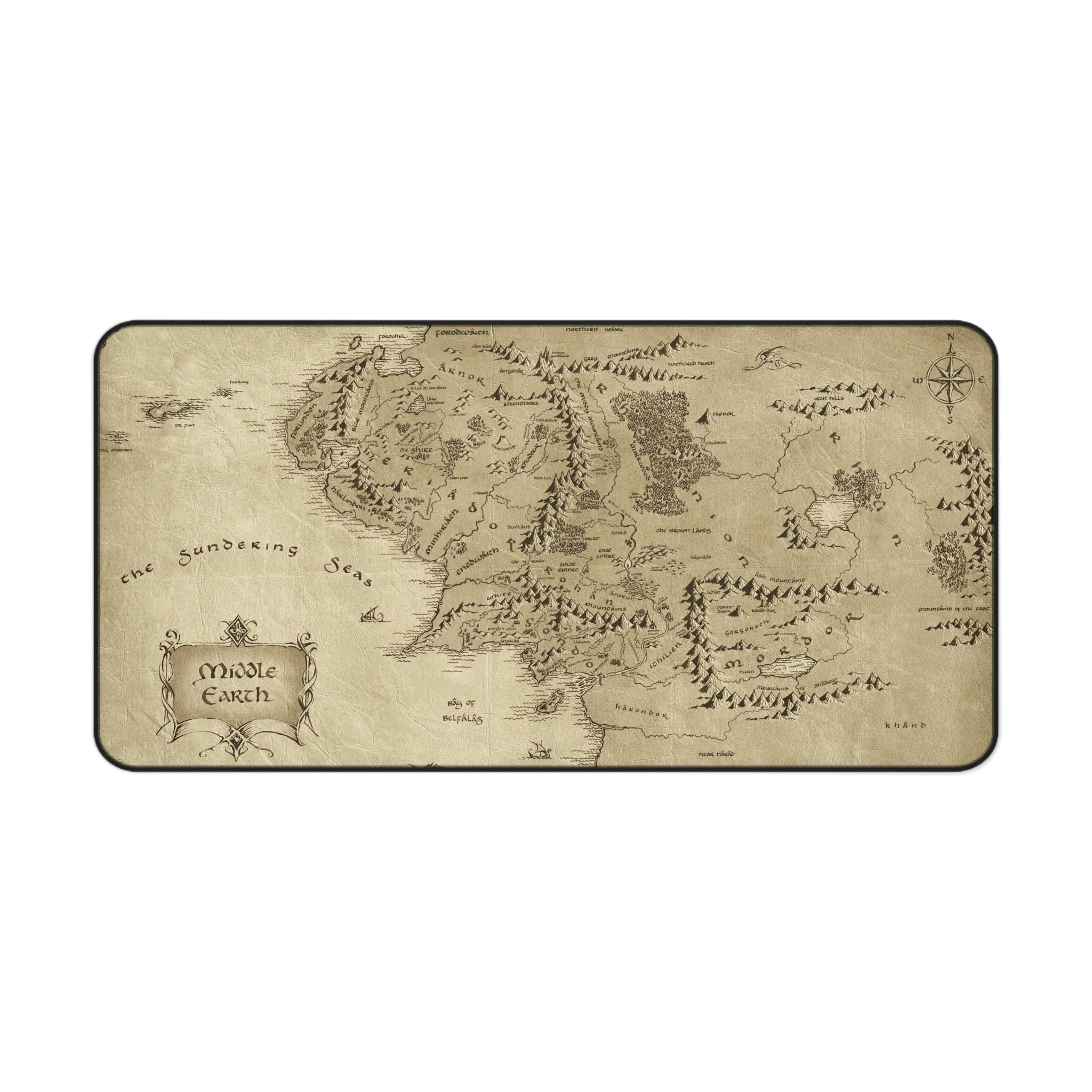 Lord of the Rings Map Desk Mat Middle Earth Desk Mat sold by Domanova ...