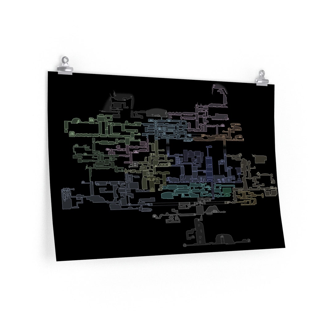 Hollow Knight Map Poster • Gaming Decor Wall Art • Gamer Premium Matte ...