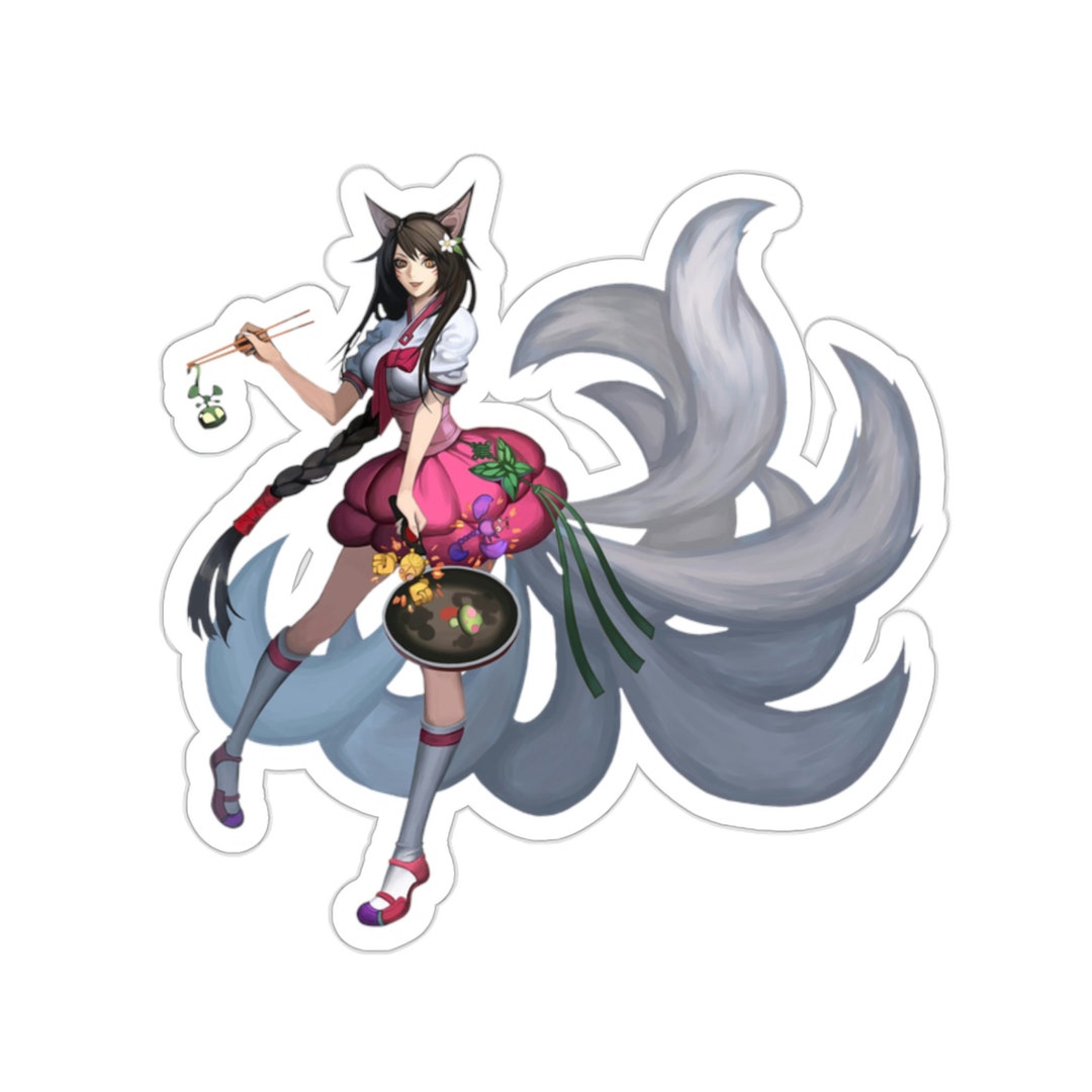 Kawaii Ahri League of Legends Waterproof Sticker Weatherproof Gaming ...