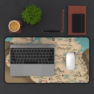 Skyrim Map Desk Mat • the Elder Scrolls Mousepad • Gaming Playmat - Etsy