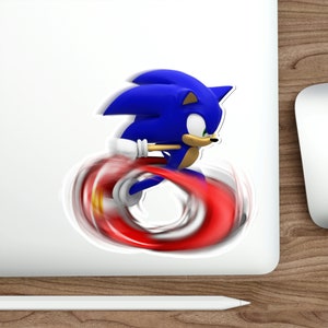 Speeding Sonic the Hedgehog Waterproof Sticker • Gaming Vinyl Car Decal ...