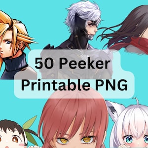 50 Peeker Digital Printable Pngs - Peeking Kawaii Anime Clipart ...