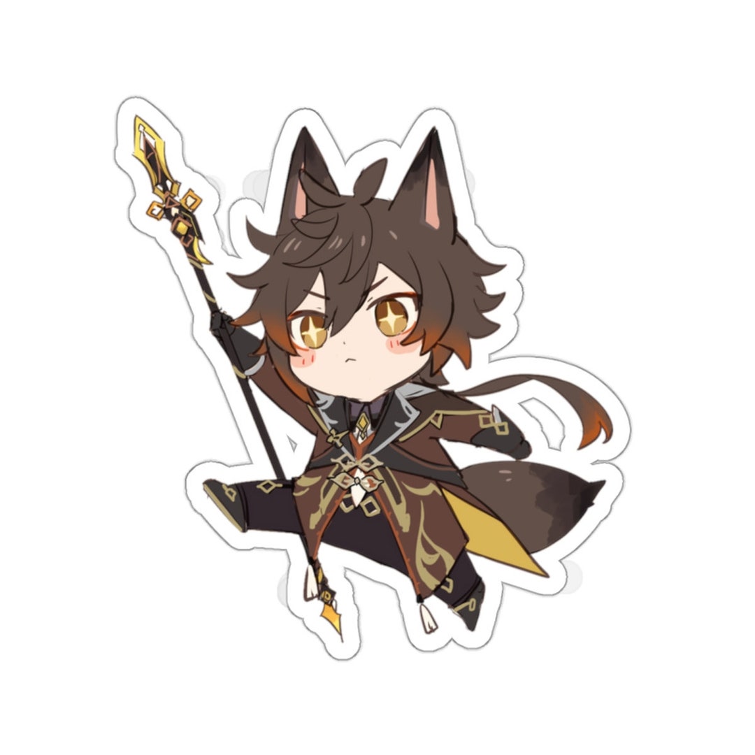 Chibi Neko Zhongli Genshin Impact Waterproof Sticker Premium Vinyl Car ...