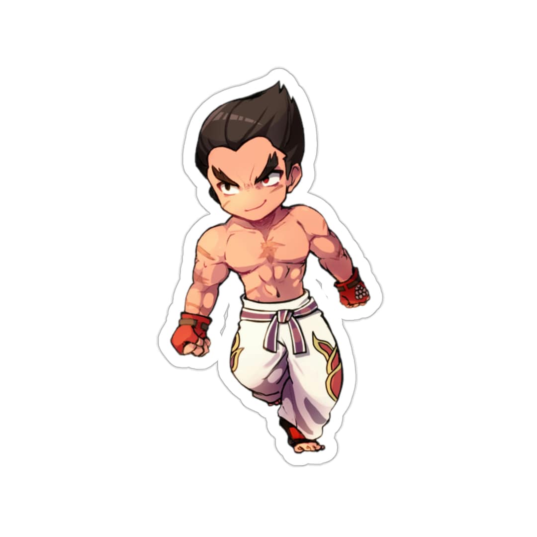 Tekken Chibi Kazuya Mishima Waterproof Sticker • Gaming Vinyl Car Decal ...