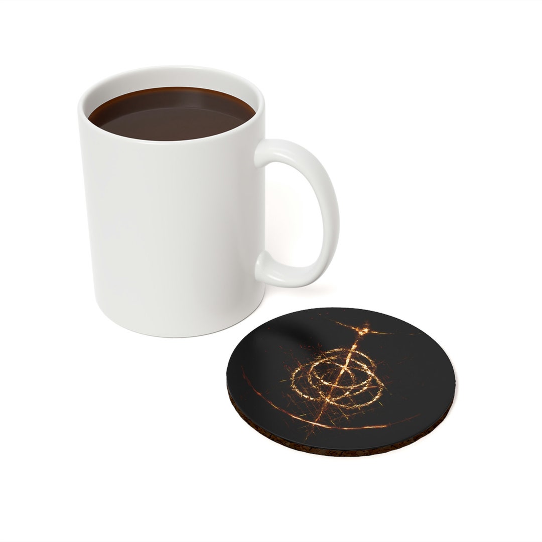 Elden Ring Round Coaster • Soulslike Car Coaster • Cork Back Coaster - Etsy