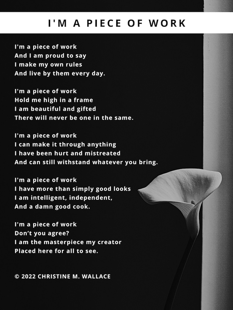 I'm A Piece of Work the Reflections Collection - Etsy