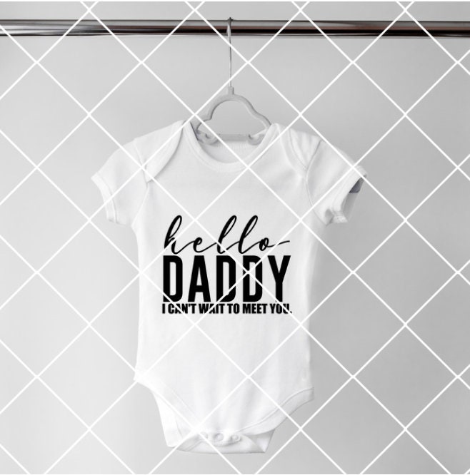 Hi Daddy I Can't Wait to Meet You SVG Pregnancy Baby - Etsy