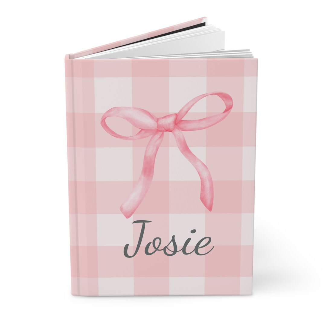 Personalized Pink Bow Journal Customize Coquette Pink Notebook Gift for ...