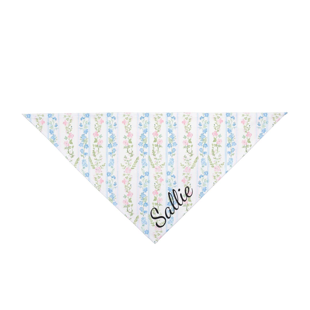Grandmillennial Custom Pet Bandana, With Name Personalized Preppy Girly ...