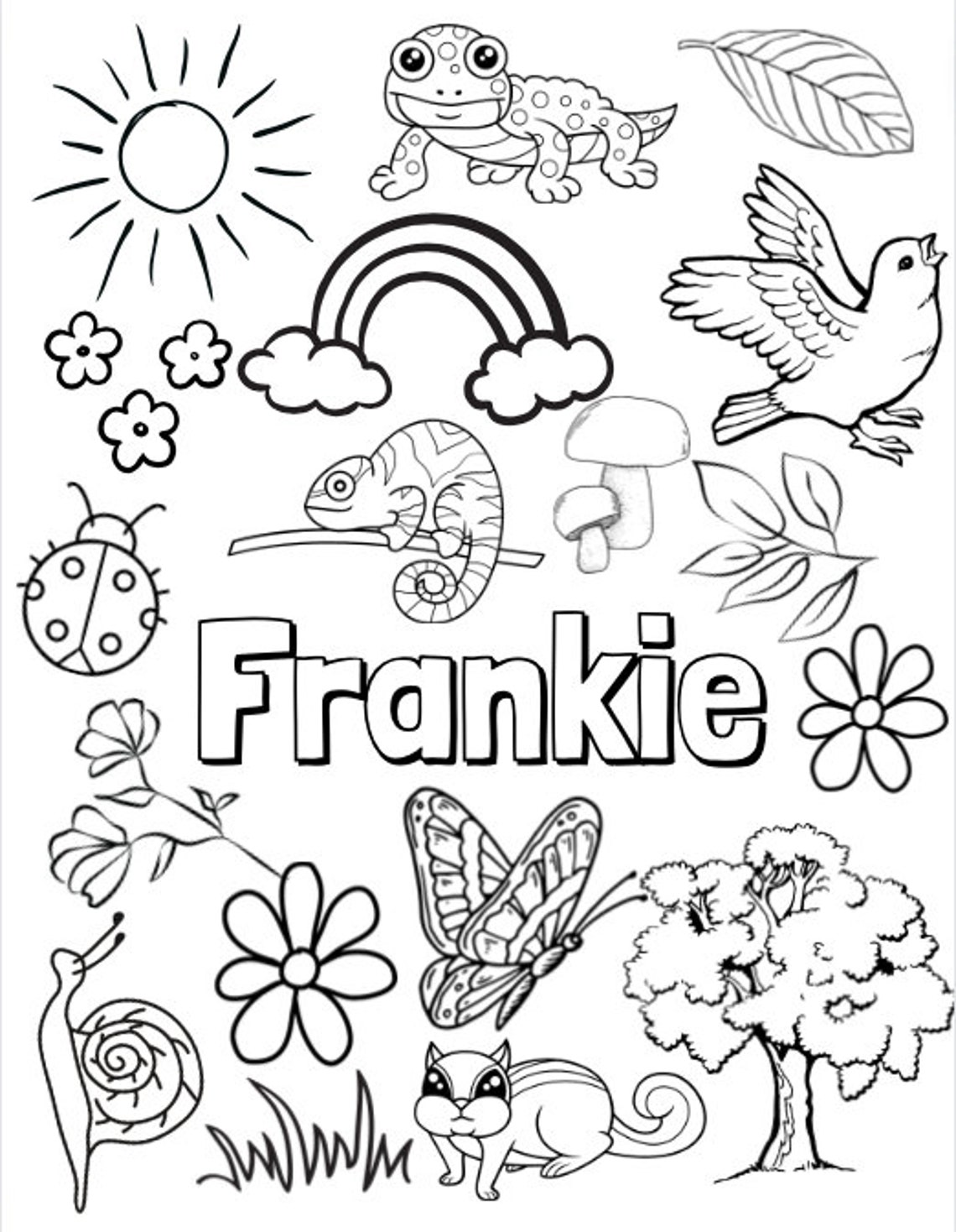 EDITABLE Custom Coloring Pages, Name Coloring Page, Personalized ...