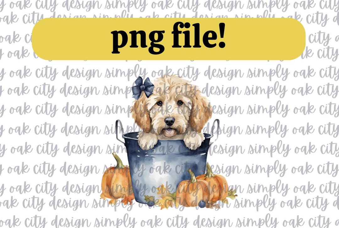 Watercolor Halloween Golden Doodle Png Sublimation Design Goldendoodle ...
