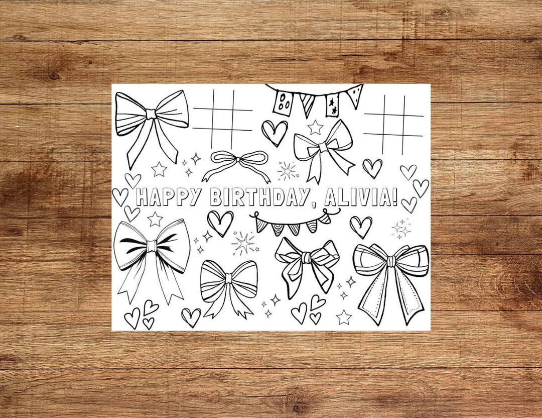 Bow Customizable Coloring Page, Coquette Bow Themed Coloring Page ...