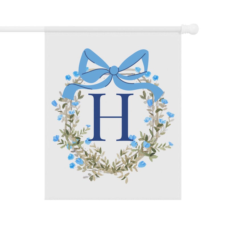 Blue Bow Preppy Crest Flag, Garden & House Banner - Etsy