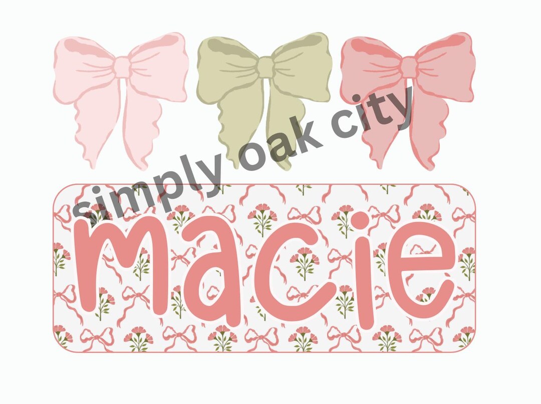 Spring Coquette Custom Name PNG Girls Pink Floral Preppy Bow Kids Shirt ...