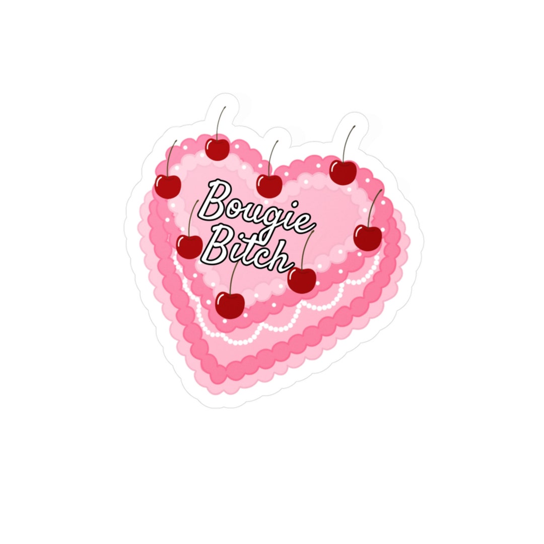 Bougie Bitch Pink Bow Cherry Sticker, Trendy Popular Preppy - Etsy