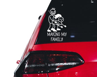 Funny Making My Stick Family Die Cut Vinyl Decal Sticker for - Etsy