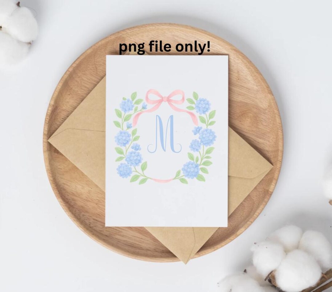 Grandmillennial Crest, Watercolor Ribbon Bow Crest, Wedding Crest ...