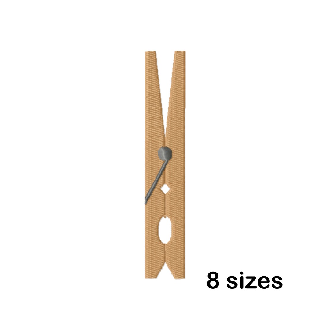 Clothespin Embroidery Design, Instant Download in 8 Sizes - Etsy