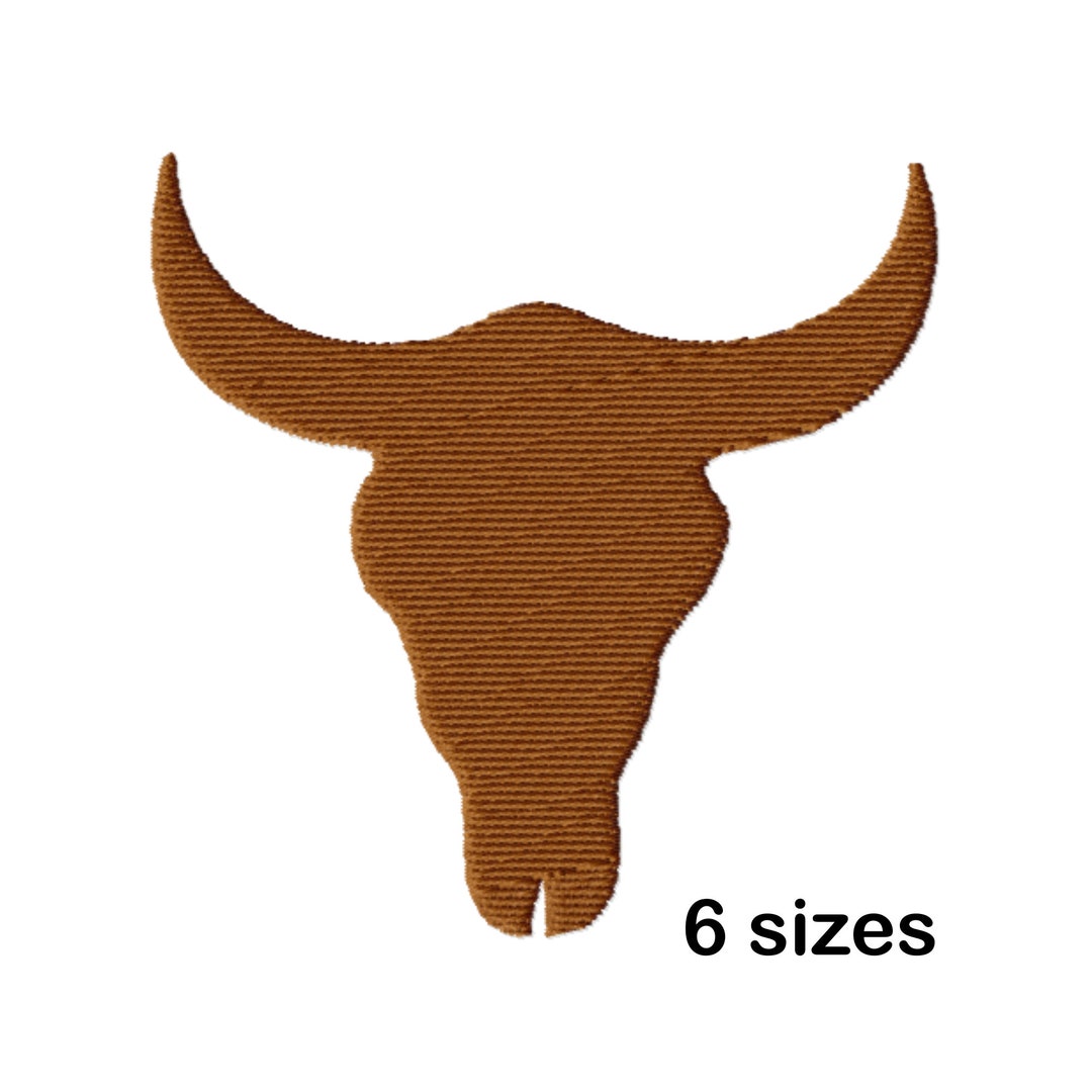 Cow Skull Embroidery Designs, Instant Download in 6 Sizes - Etsy