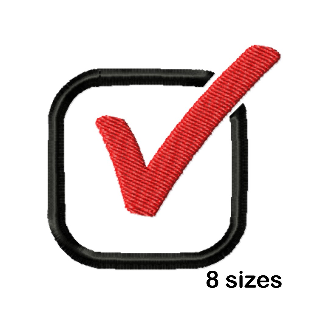 Check Box Embroidery Design, Instant Download 8 Sizes - Etsy