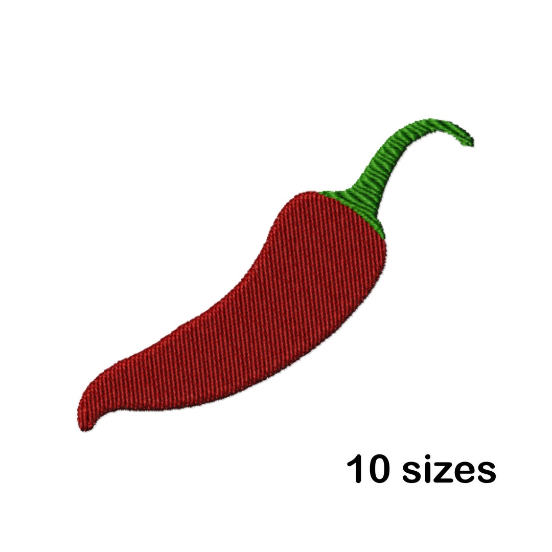 Chili Pepper Embroidery Design, Instant Download in 10 Sizes - Etsy