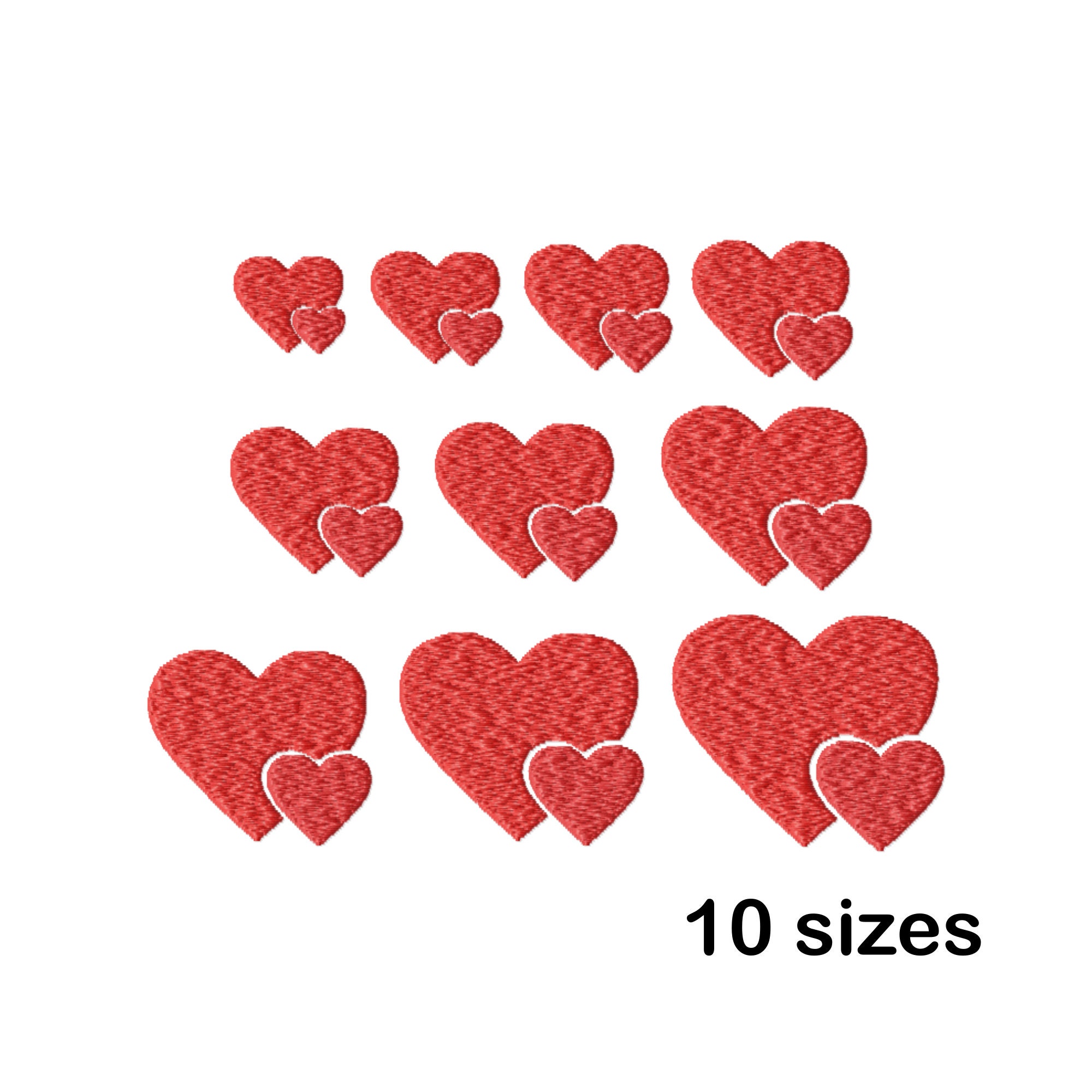 Hearts Embroidery Designs Instant Download 10 Sizes - Etsy