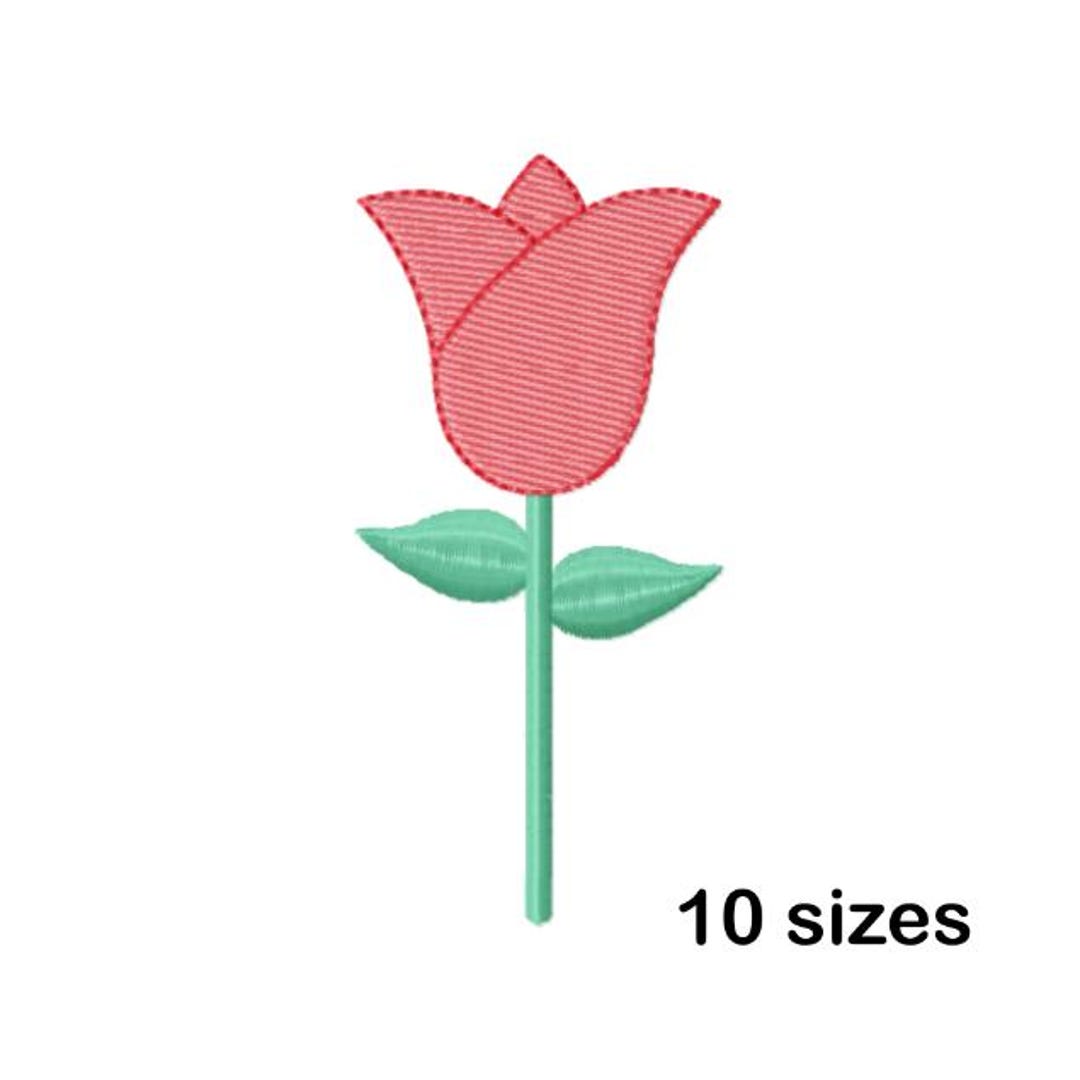Tulip Machine Embroidery Design, Spring Flower Outline, Instant ...