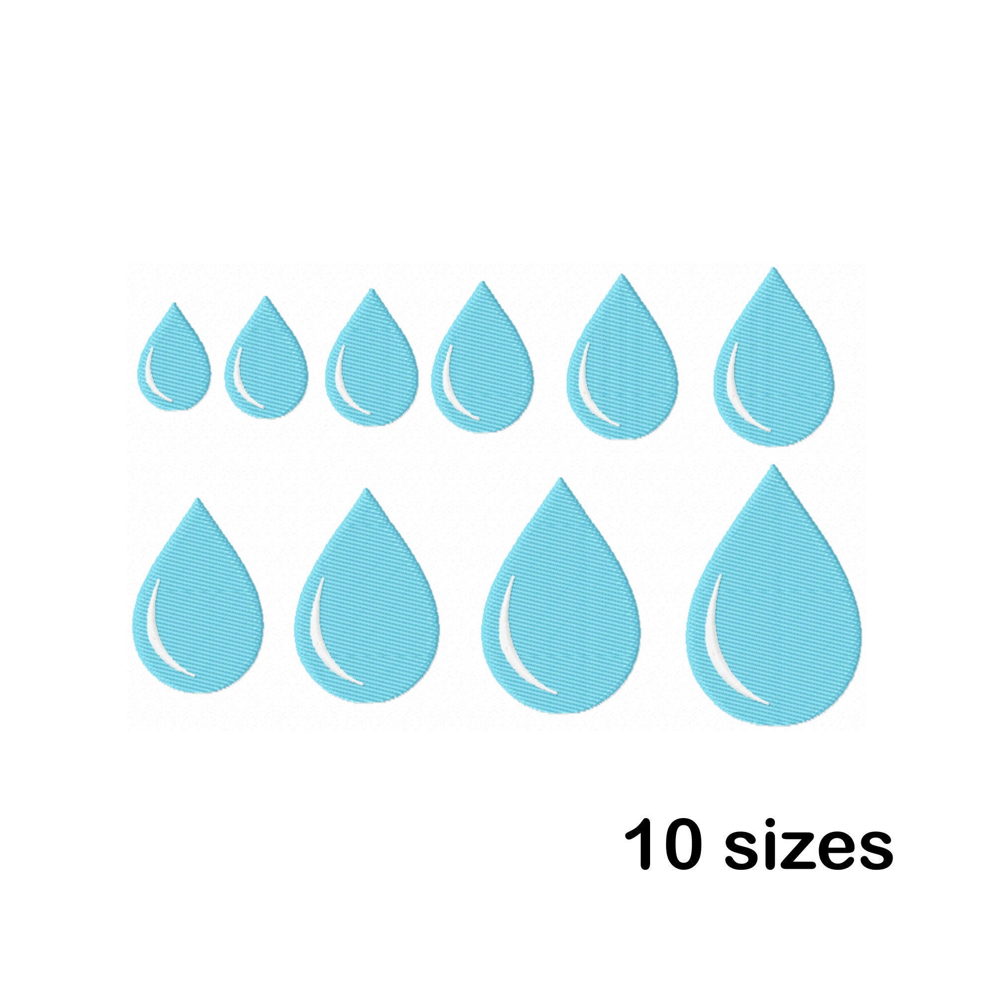 Rain Drop Embroidery Designs Instant Download 10 Sizes - Etsy