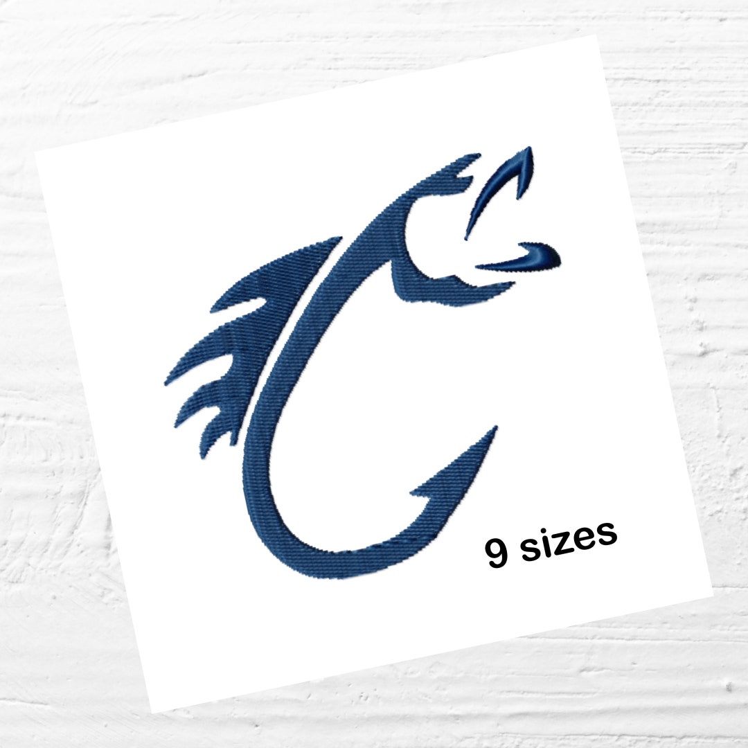 Fish Hook Fishing Embroidery Designs Instant Download 9 - Etsy