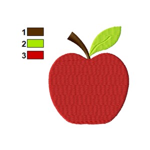 Apple Embroidery Design, Instant Download in 10 Sizes - Etsy