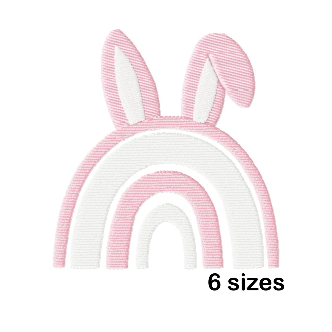 Rainbow Bunny Ears Embroidery Designs, Instant Download in 6 Sizes - Etsy