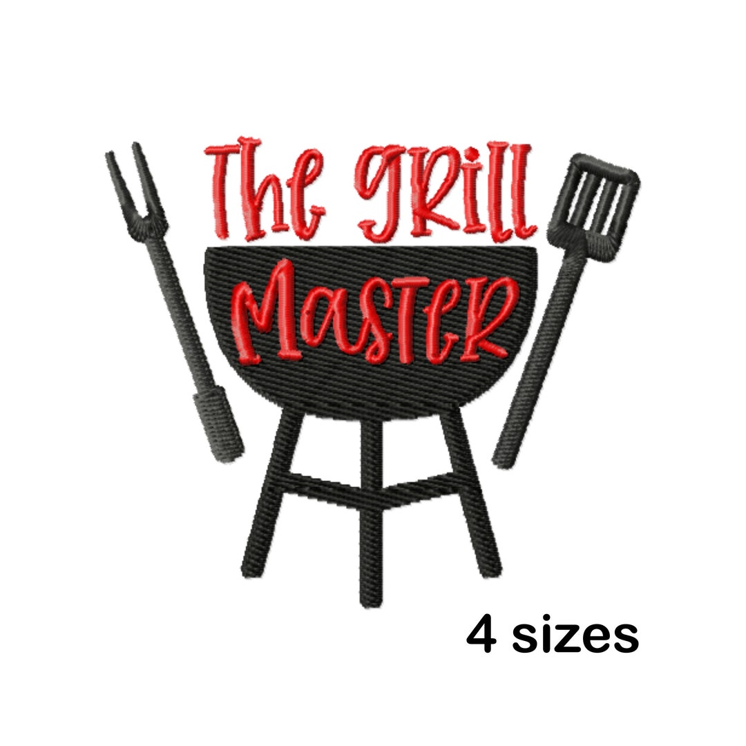 Grill Master BBQ Embroidery Design, Instant Download in 4 Sizes - Etsy